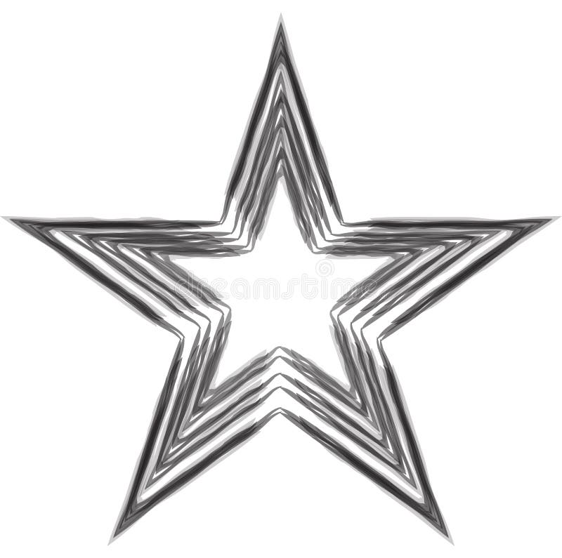 Grunge Stern Kohlezeichnung Vektor Abbildung - Illustration von auszug ...
