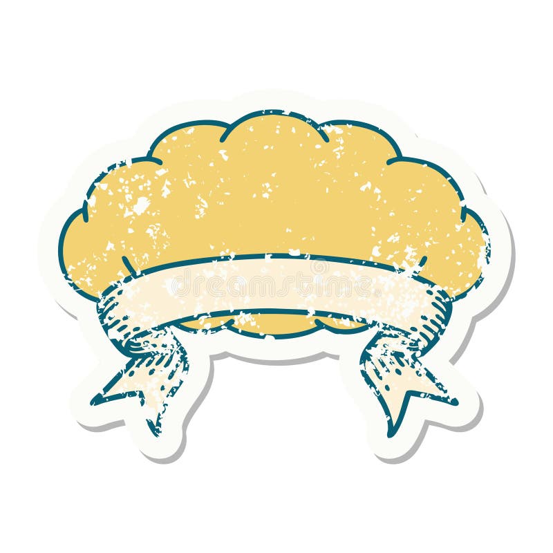 Grunge Sticker with Banner of a Cloud a Grey Cloud Stock Vector ...