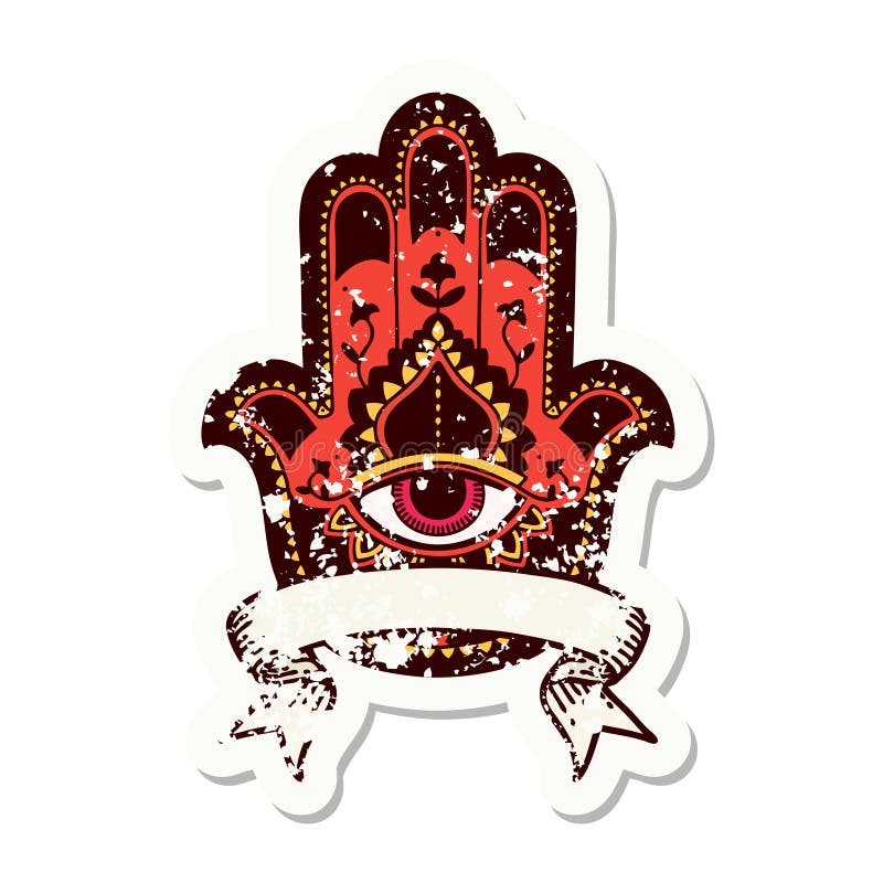 Sticker of a Hamza Tattoo Symbol Stock Vector - Illustration of sticker ...