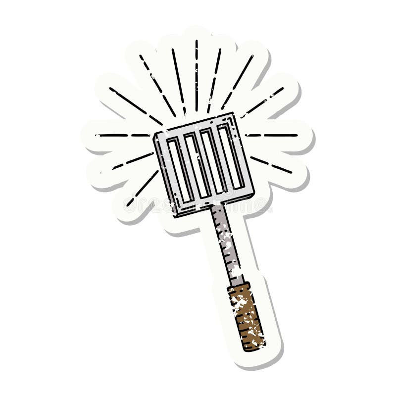 Grunge Sticker of Tattoo Style Kitchen Spatula Stock Vector ...