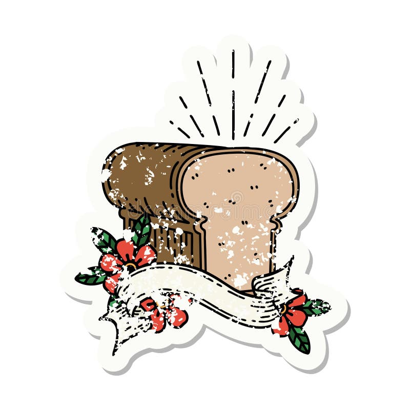 Grunge Sticker of Tattoo Style Loaf of Bread Stock Vector ...