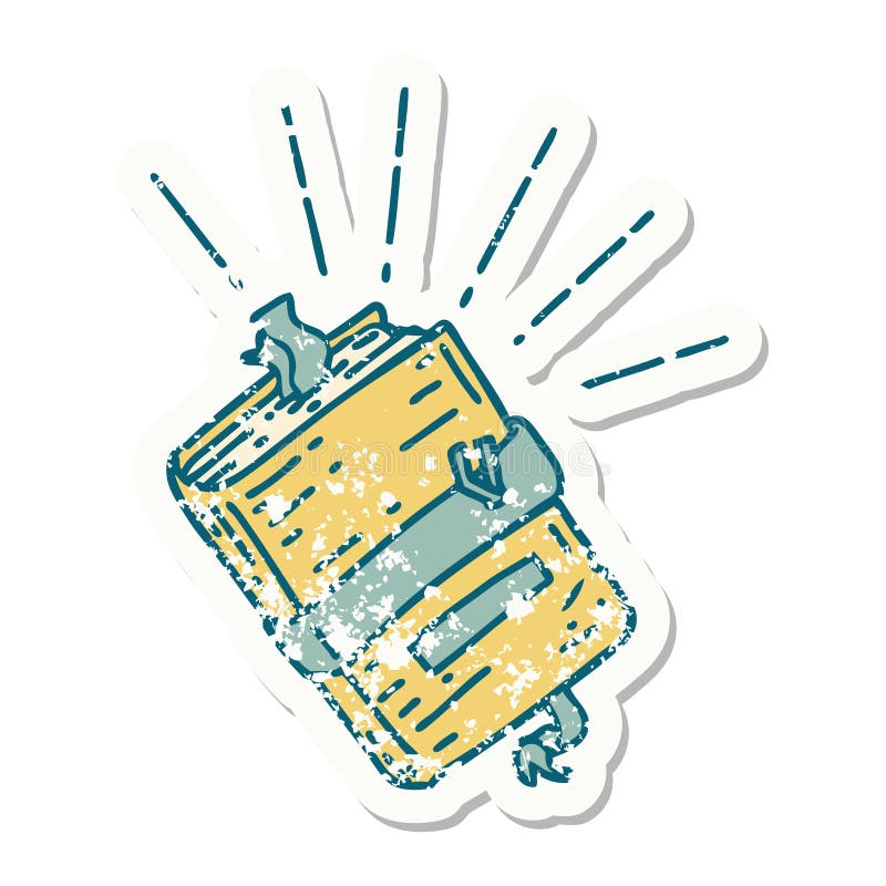 Grunge Sticker of Tattoo Style Old Bound Notebook Stock Vector ...