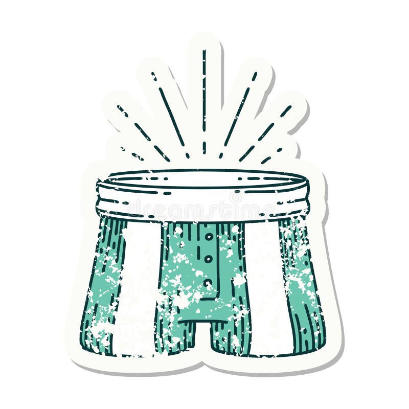 Grunge Sticker of Tattoo Style Pair of Shorts Stock Vector ...
