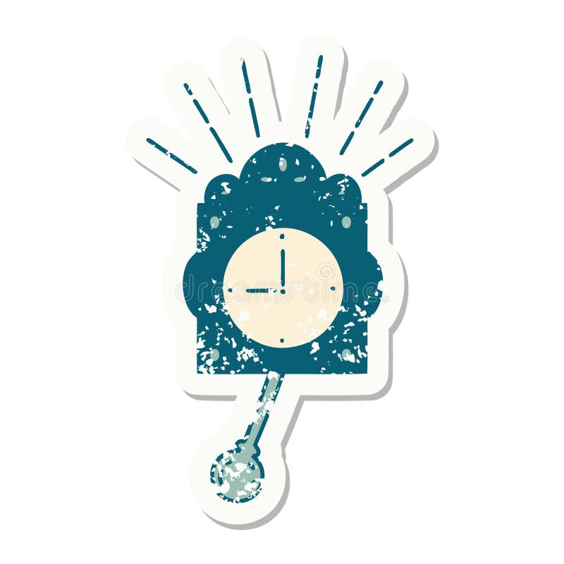 Grunge Sticker of Tattoo Style Ticking Clock Stock Vector ...