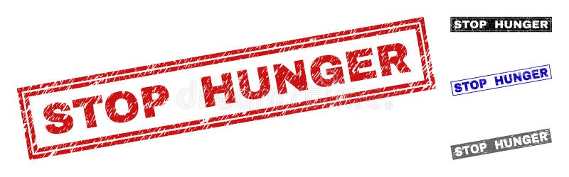 Grunge STOP HUNGER Textured Rectangle Stamps Stock Vector ...