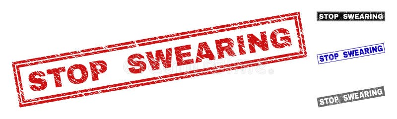 Swearing Stop Shows Warning Sign and Danger Stock Illustration ...