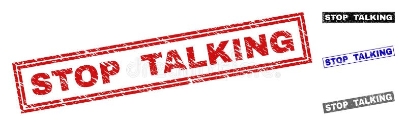 Grunge STOP TALKING Textured Rectangle Stamps Stock Vector ...