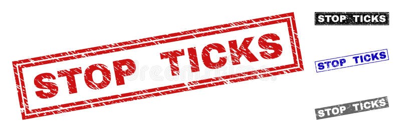 Grunge STOP TICKS Textured Rectangle Stamps Stock Vector - Illustration ...