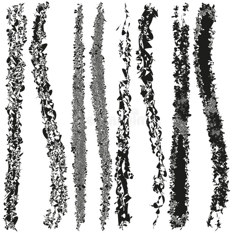 Grunge Stroke Lines. Vertical Brush Texture. Rough Ink Streaks. Vector ...