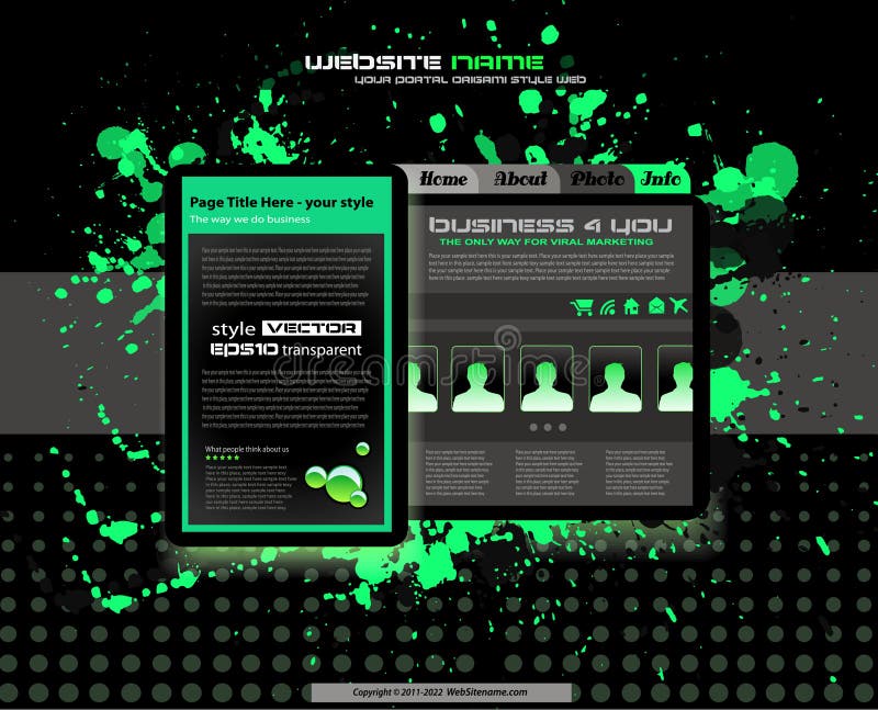 Grunge Style Business Website Template Stock Vector - Illustration of ...