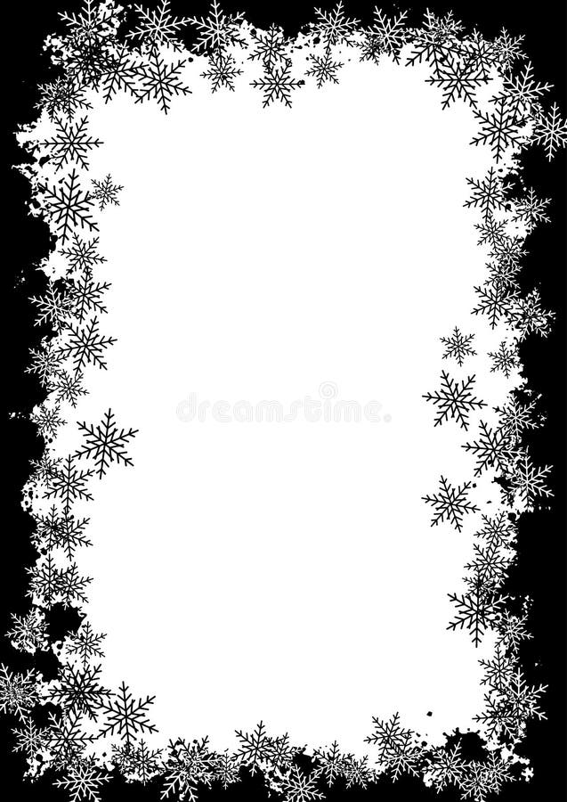 Grunge Style Christmas Snowflake Border Stock Vector - Illustration of ...