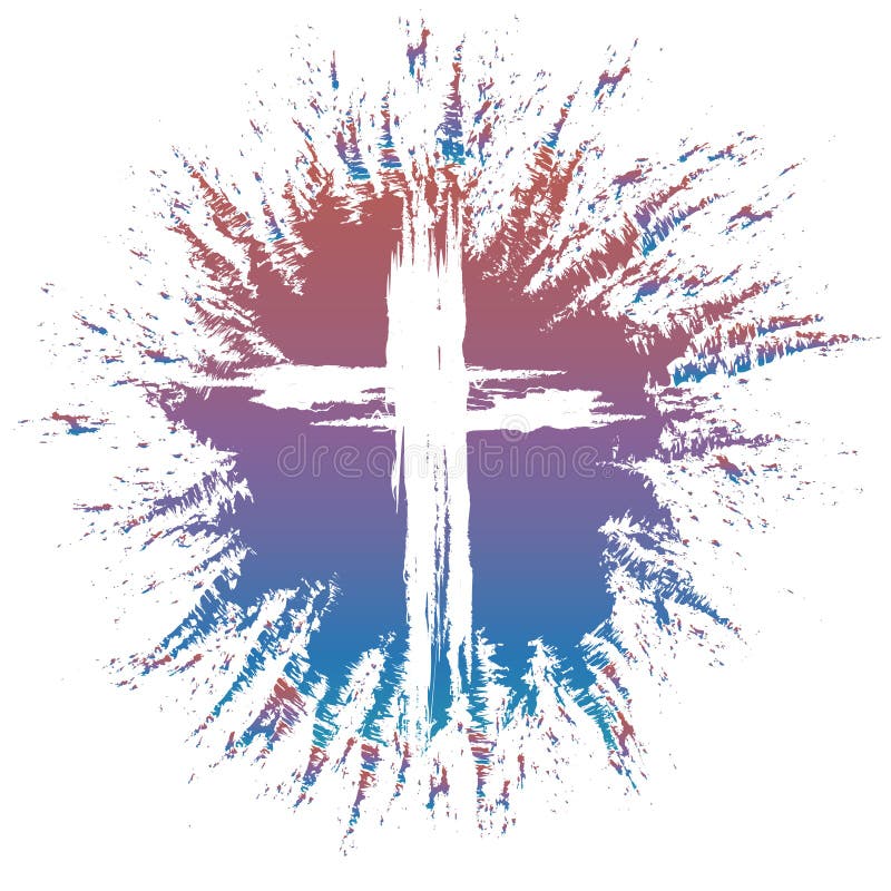 Grunge Style Cross on Colorful Splash Stock Vector - Illustration of ...