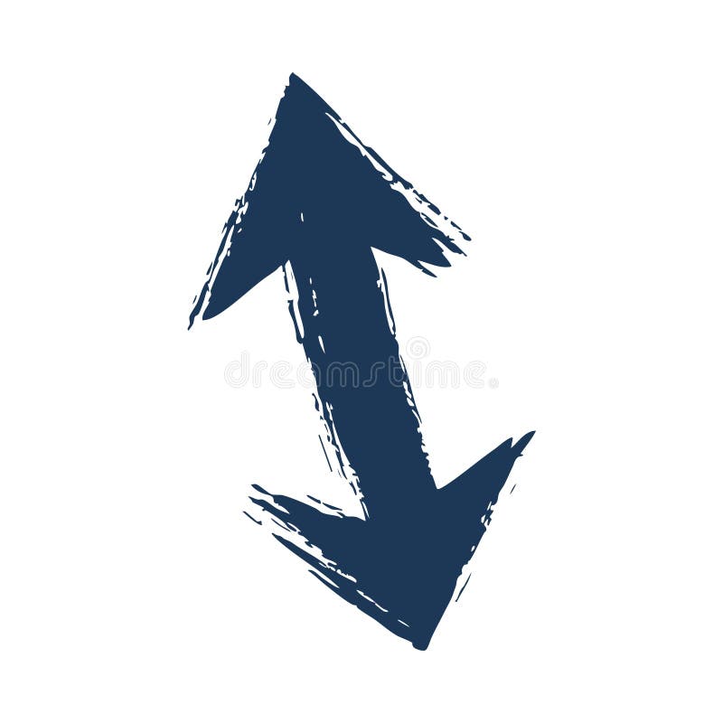 Grunge Style Double Arrow Icon. Directional Movement and Navigation Concept Stock Vector ...