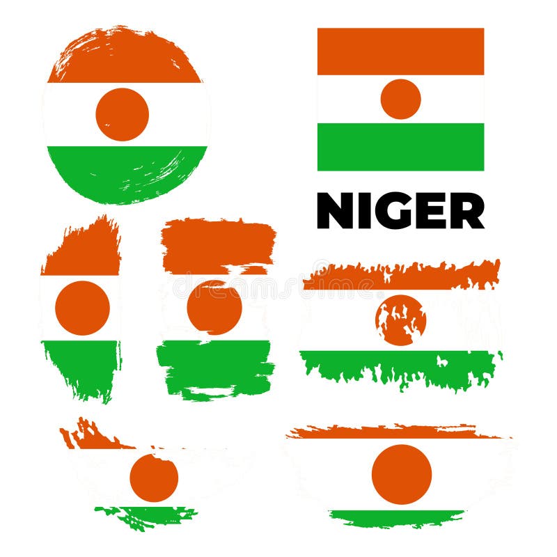 Grunge-style Flag of Niger on a Transparent Background. Stock Vector ...