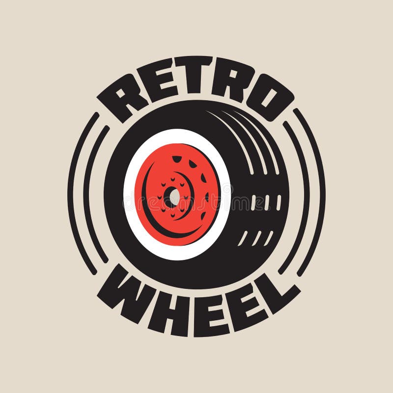 Grunge Illustration of Retro Car Wheel Stock Vector - Illustration of ...
