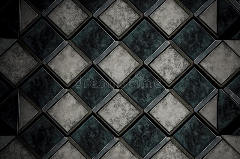 Grunge Style Matt Grey Overlaing Tiles Pattern Digital Illustration ...