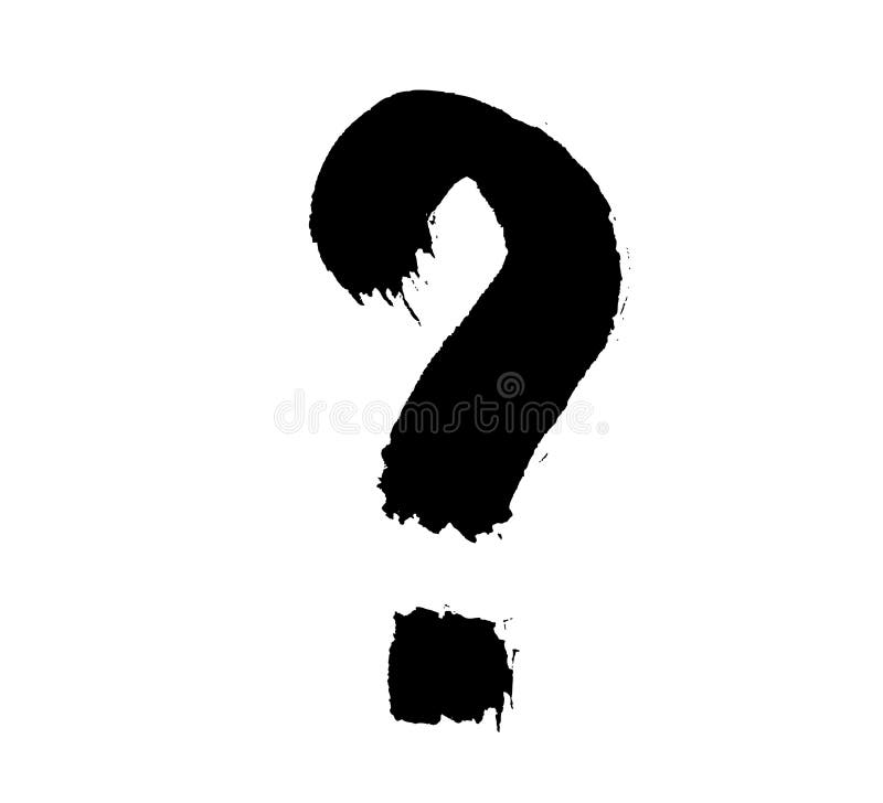 Grunge Style Question Mark Isolated on White. Rough Black Question Icon ...