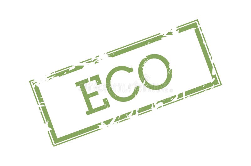 Grunge-style Rectangular Eco Stamp with Simple Text, Ideal for Eco ...