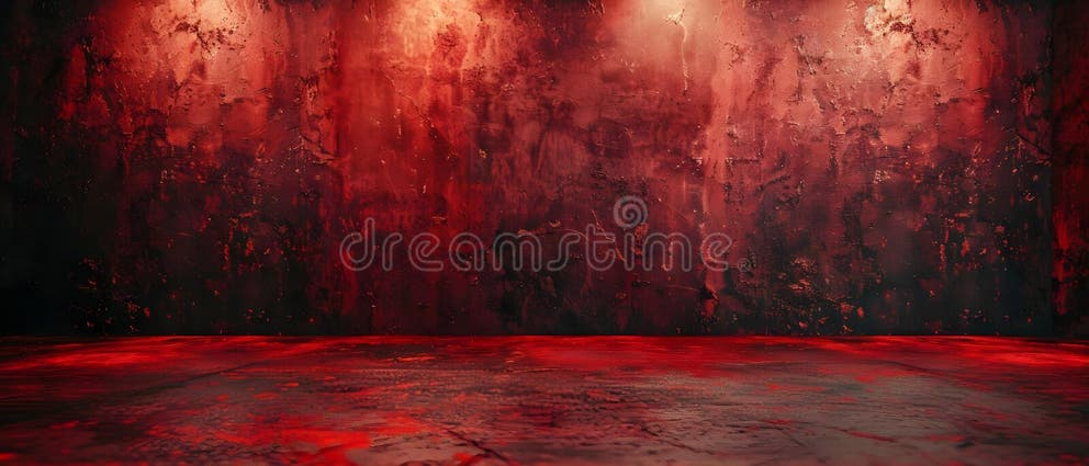 Grunge-Style Red Wall with Ambient Glow & Textured Patterns. Concept ...
