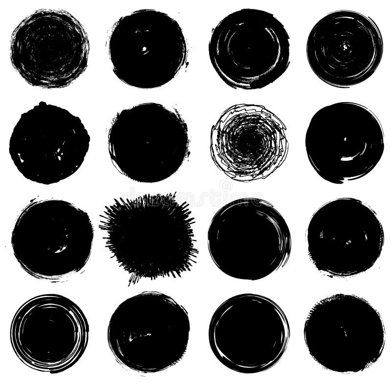 Grunge Style Set of Circle Shapes . Vector Stock Vector - Illustration ...
