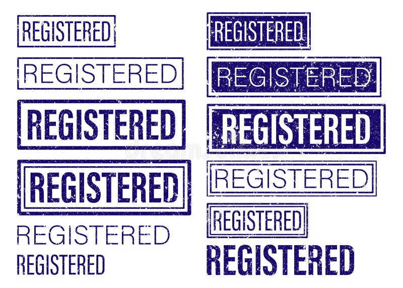Blue Ink Registered Mark Stock Illustrations – 11 Blue Ink Registered ...
