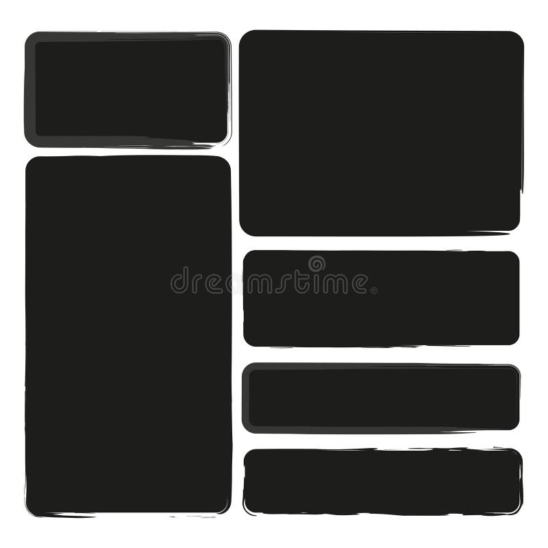 Grunge Style Square and Rectangle Shapes. Vector Illustration. EPS 10 ...