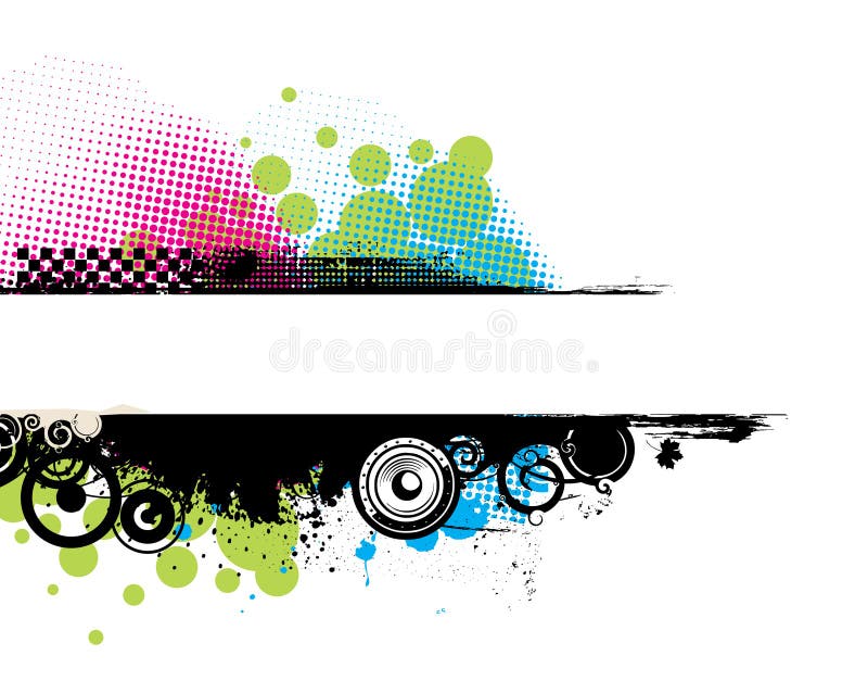 Grunge Style Music Banner stock vector. Illustration of creative - 8616422