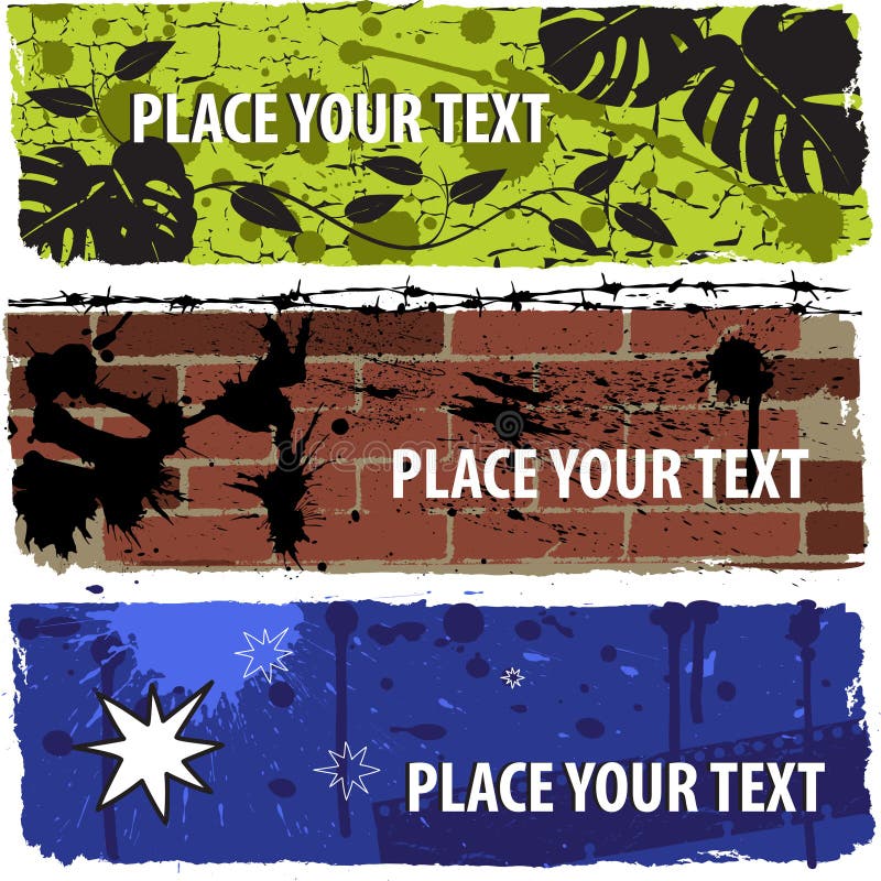 Abstract grungy banners stock vector. Illustration of backdrop - 8496581