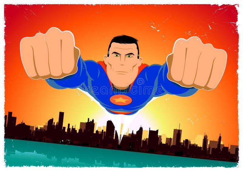 Grunge Super Hero Poster Background Stock Illustration - Illustration ...