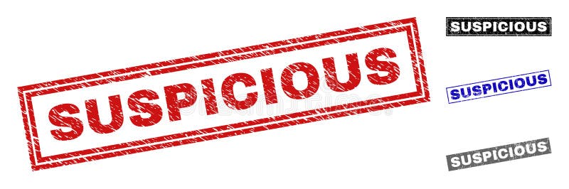 Grunge SUSPICIOUS Scratched Rectangle Stamp Seals Stock Vector ...