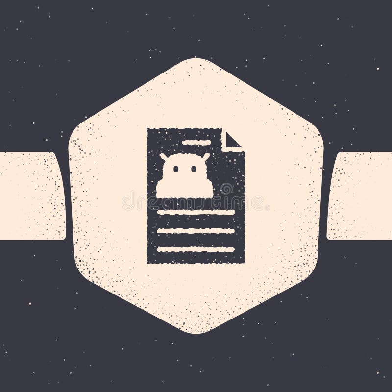 Grunge Technical Specification Icon Isolated on Grey Background ...