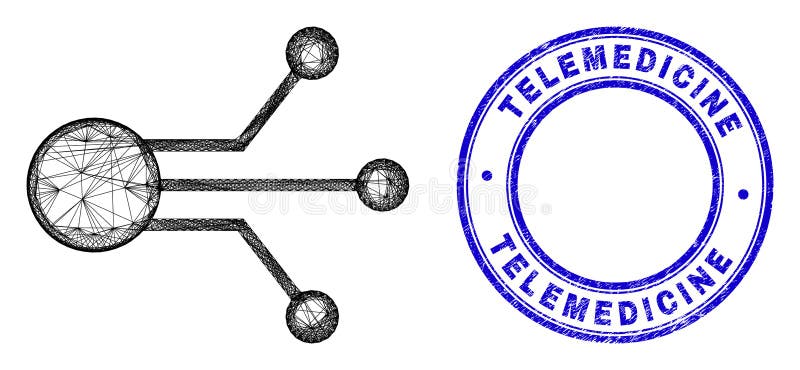 Grunge Telemedicine Watermark and Linear Irregular Mesh Sensor Links ...