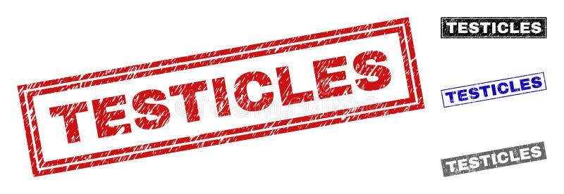 Grunge TESTICLES Scratched Rectangle Stamp Seals Stock Vector ...