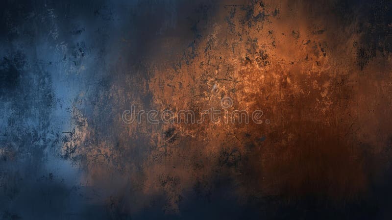 Copper and Blue Grunge Texture Background. Abstract Vintage Metallic ...