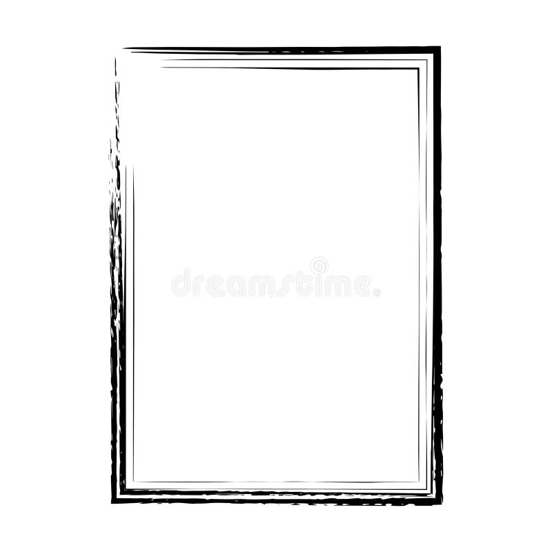 Grunge Texture Frame Border Shape Icon, Vertical Rectangle Decorative ...