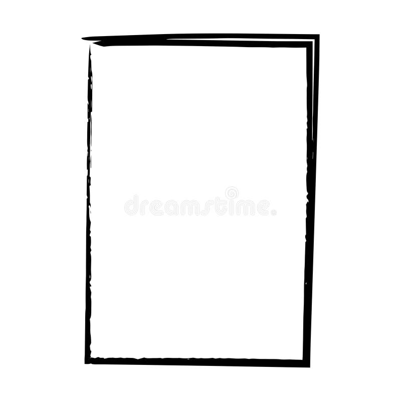 Grunge Texture Frame Border Shape Icon, Vertical Rectangle Decorative ...