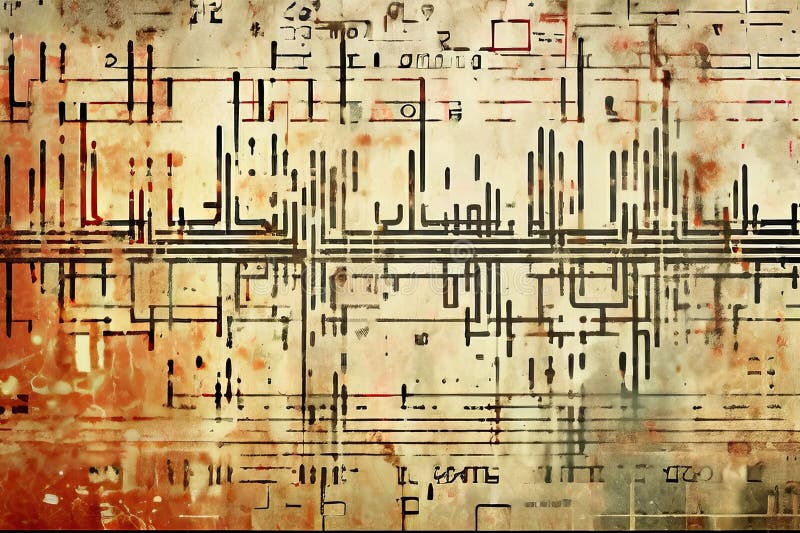 Grunge Texture with Matrix Code Circuitry Overlay a Distressed B Stock ...