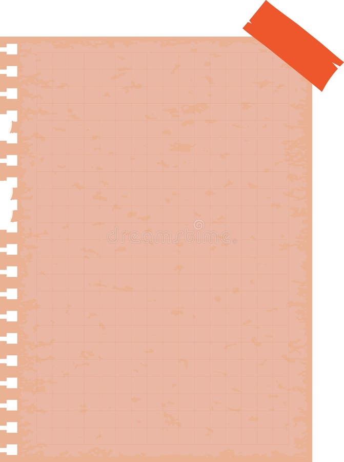 Grunge Texture Notebook Sheet with Sticker Stock Vector - Illustration ...