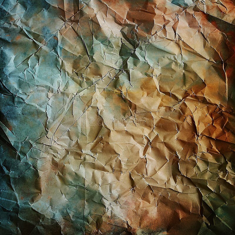 Grunge Texture of Old, Multi-colored Crumpled Paper Stock Illustration ...