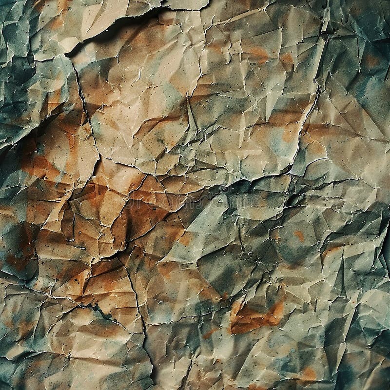 Grunge Texture of Old, Multi-colored Crumpled Paper Stock Illustration ...