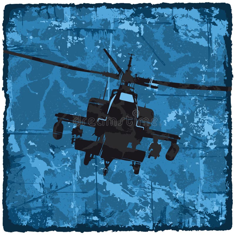 Grunge Texture Vintage Background with Helicopter. Vector. Stock Vector ...