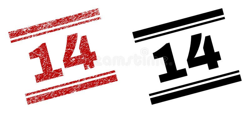 Grunge Textured and Clean 14 Stamp Prints Stock Vector - Illustration ...