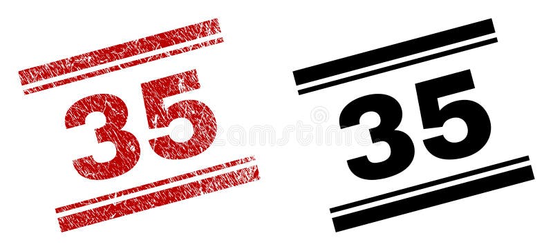 Grunge Textured and Clean 35 Stamp Prints Stock Illustration ...