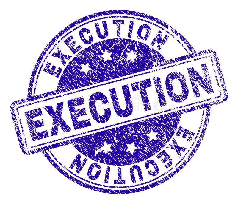 Scratched EXECUTION Rectangle Stamp Stock Vector - Illustration of mark ...