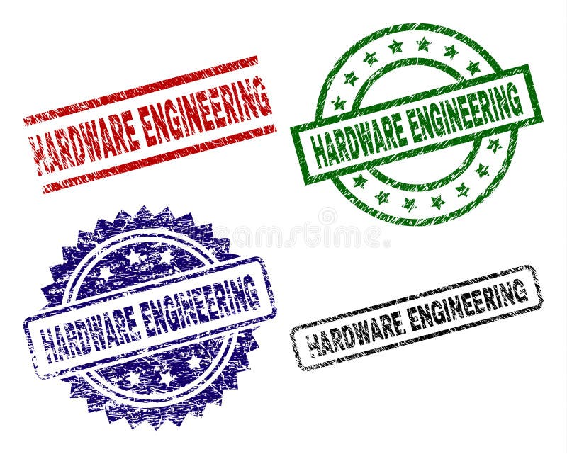 Grunge Textured HARDWARE ENGINEERING Stamp Seals Stock Vector ...