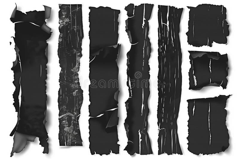 Grunge Textured Jagged Rectangle Shape Designs for Stickers and Banners ...