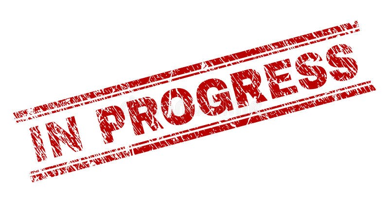 Grunge in PROGRESS Rectangle Stamp Stock Vector - Illustration of await ...