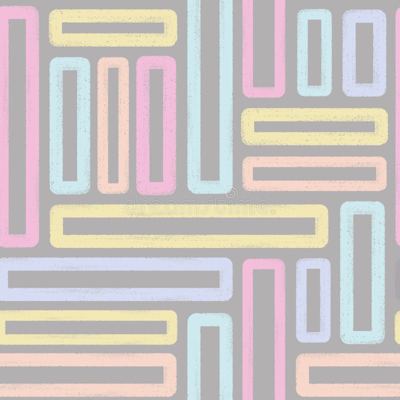 Grunge Textured Rectangle Blocks Vector Seamless Pattern. Pastel Color ...