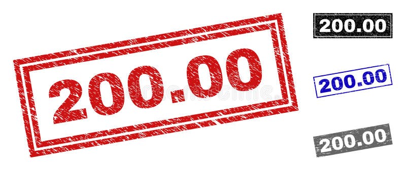 Grunge 200.00 Textured Rectangle Stamp Seals Stock Vector ...