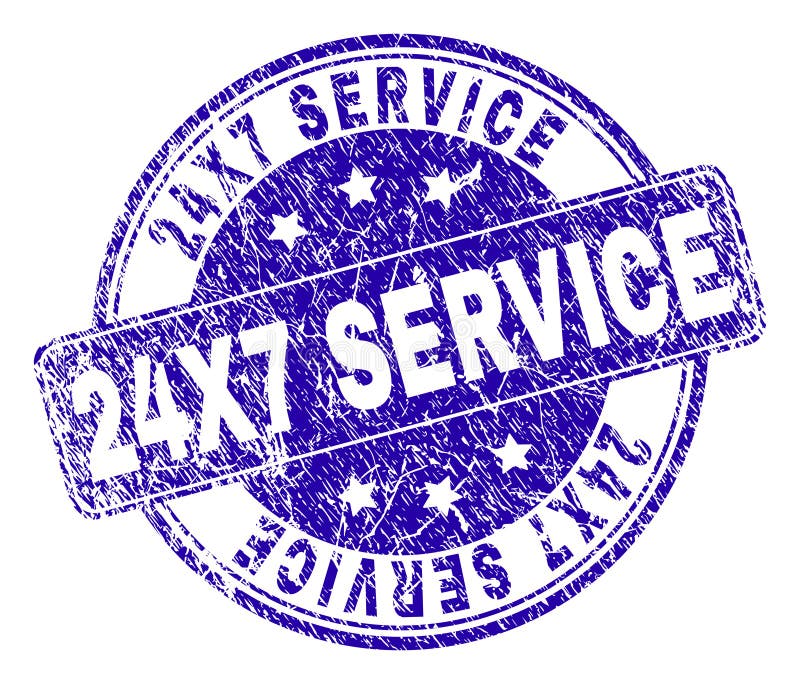 Grunge 24X7 SERVICE Framed Rounded Rectangle Stamp Stock Vector ...
